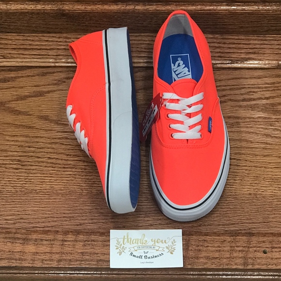Vans | Shoes | Vans Authentic Neon Coral French Blue Shoes | Poshmark